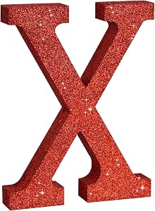 Amazon.com: TONIFUL 8 Inch Red Glitter Letter X Table Centerpiece A-Z ...