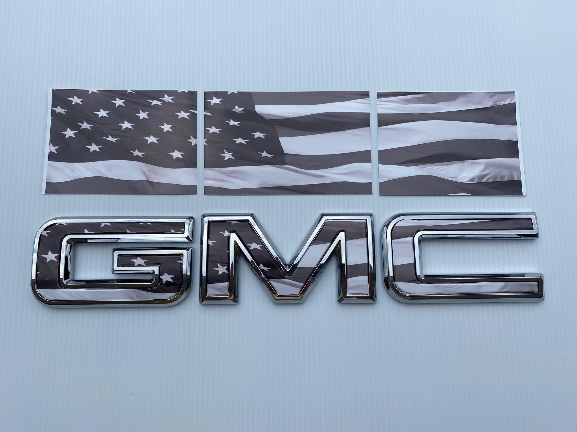 Amazon.com: EmblemsPlus Black and White American Flag GMC Canyon ...