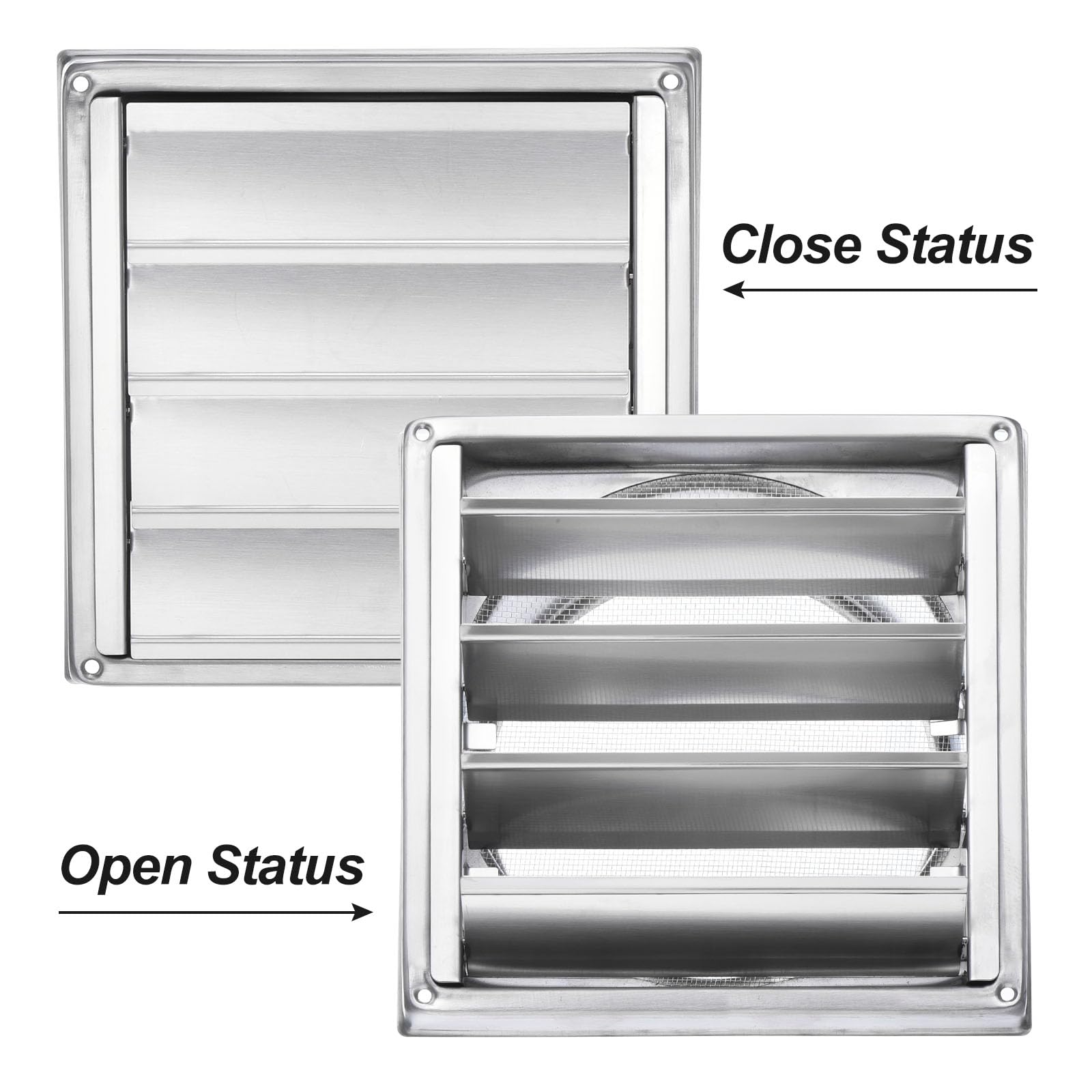 PATIKIL Dryer Vent Cover, 6 Inch, Stainless Steel Exterior Wall Outlet ...