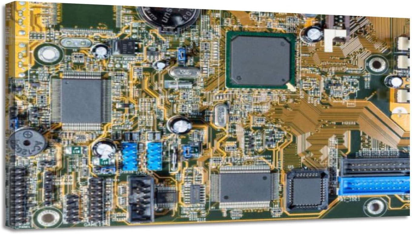 Amazon.com: Skipvelo Wall Art Paintings Electronic circuit chips ...