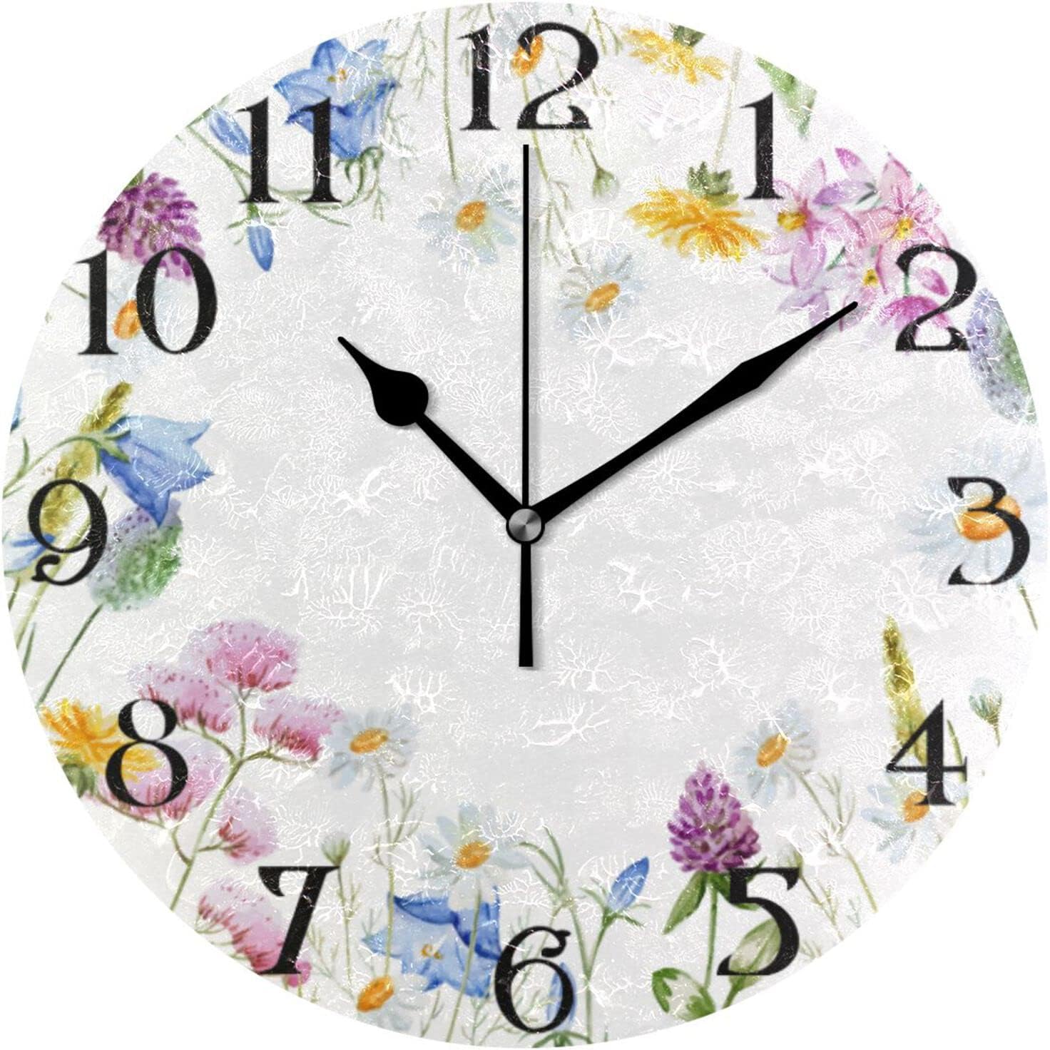 Amazon.com: Modern Wall Clock,11.8in Flower Petal Design Wall Clock ...