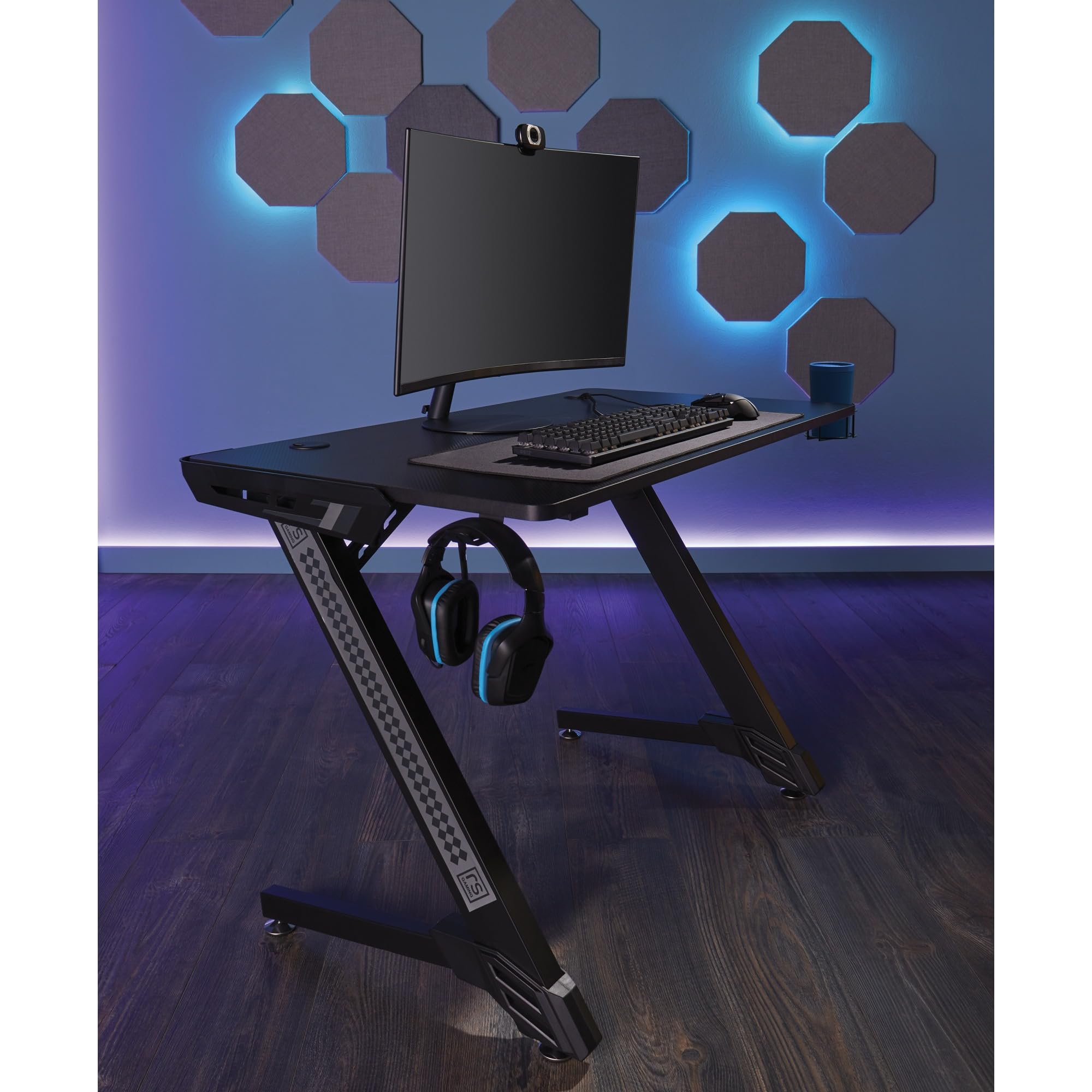 Amazon.com: RS Gaming™ Venno 45"W Gaming Computer Desk, Black : Home ...