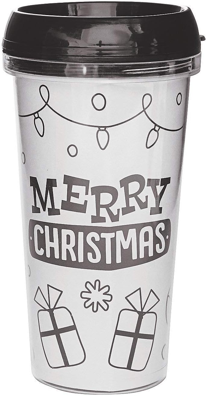 Amazon.com: Fun Express 12 Pieces DIY Winter Mugs, 8 oz, BPA Free ...