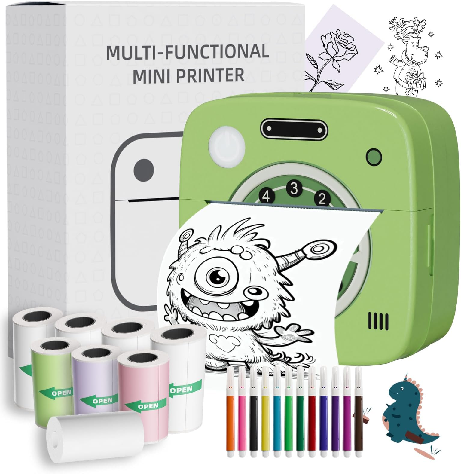 Amazon.com: DOLEWA Mini Sticker Printer, Portable Pocket Note Printer ...