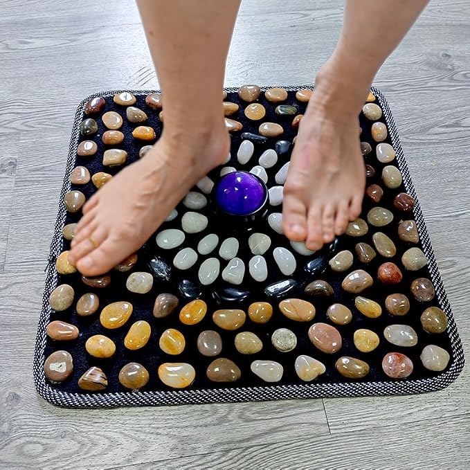 Amazon.com: Pebble Massage Mat, Natural Healing Stones for Back Pain ...