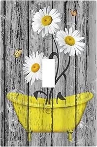 Amazon.com: Rustic Yellow Daisy in Bathtub Bathroom Butterfly Flower ...
