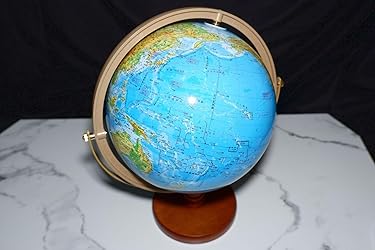 Amazon | 帝国書院 地球儀N26-6R (地勢・全方位回転) ウッド プラスチック ‎56560 | 地球儀 | 文房具・オフィス用品