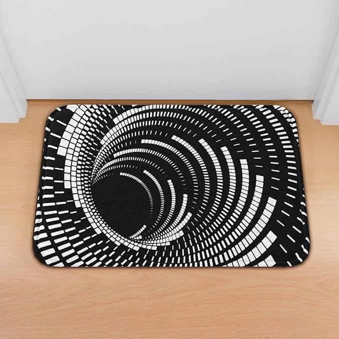 Amazon.com: 3D Optical Illusion Rug Black and White Checkerboard Vortex ...