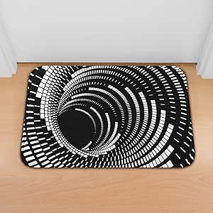 Amazon.com: 3D Optical Illusion Rug Black and White Checkerboard Vortex ...