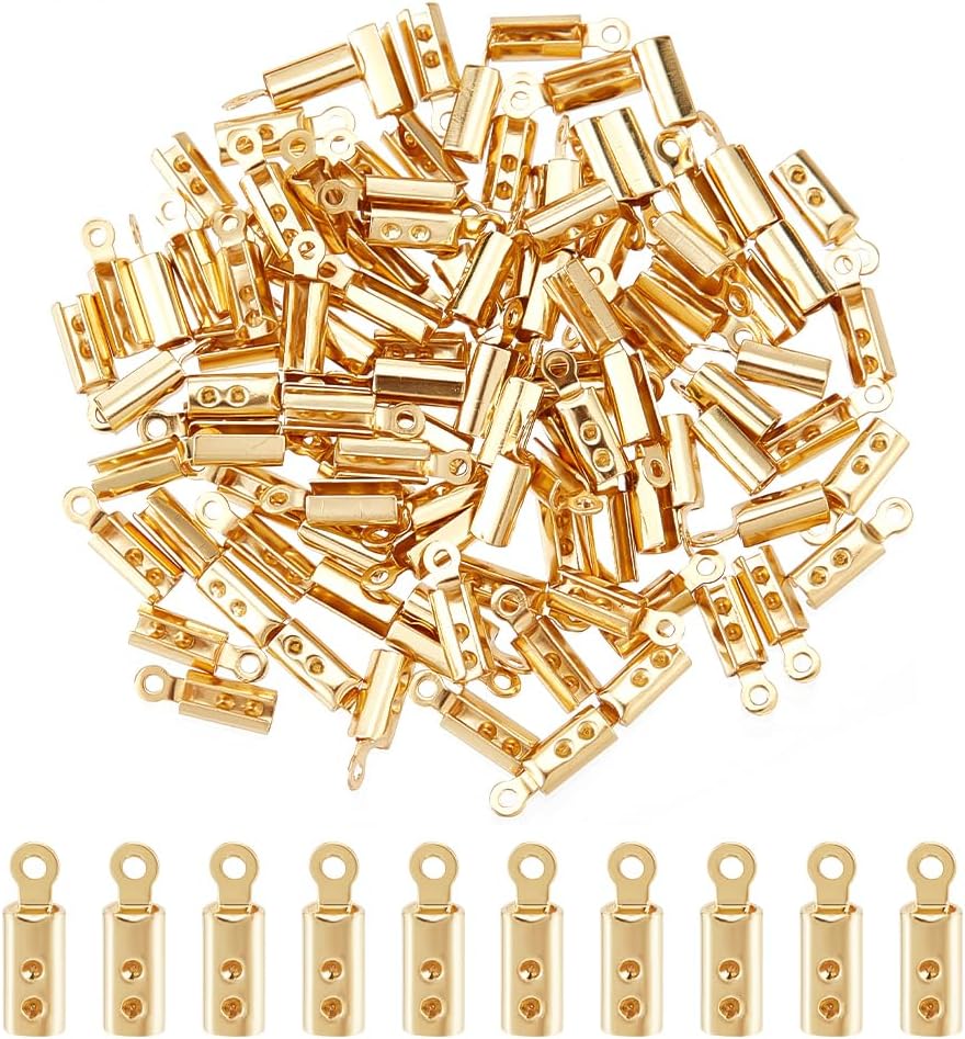 Amazon.com: SOFPLATE 1 Box 1200Pcs Fold Over Cord Ends Crimp End Tips ...