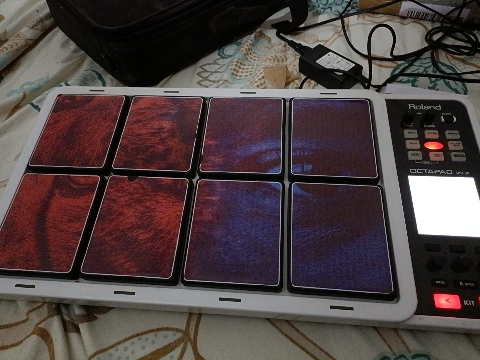 Rhythm Pro (Tiger Eyes) Self Adhesive Octapad Skin Compatible for ...