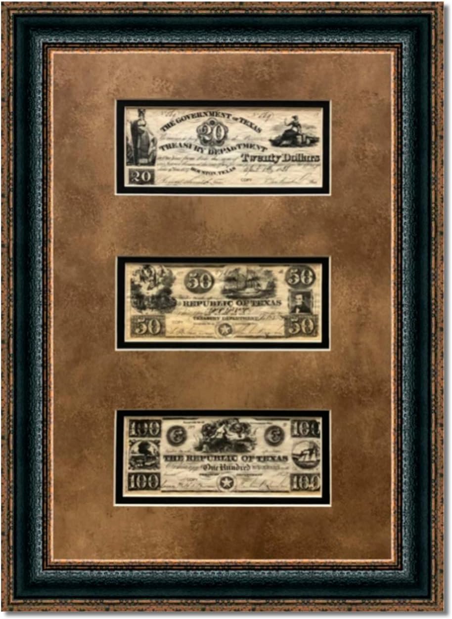 Amazon.com: | Republic of Texas replica money I | framed historic ...