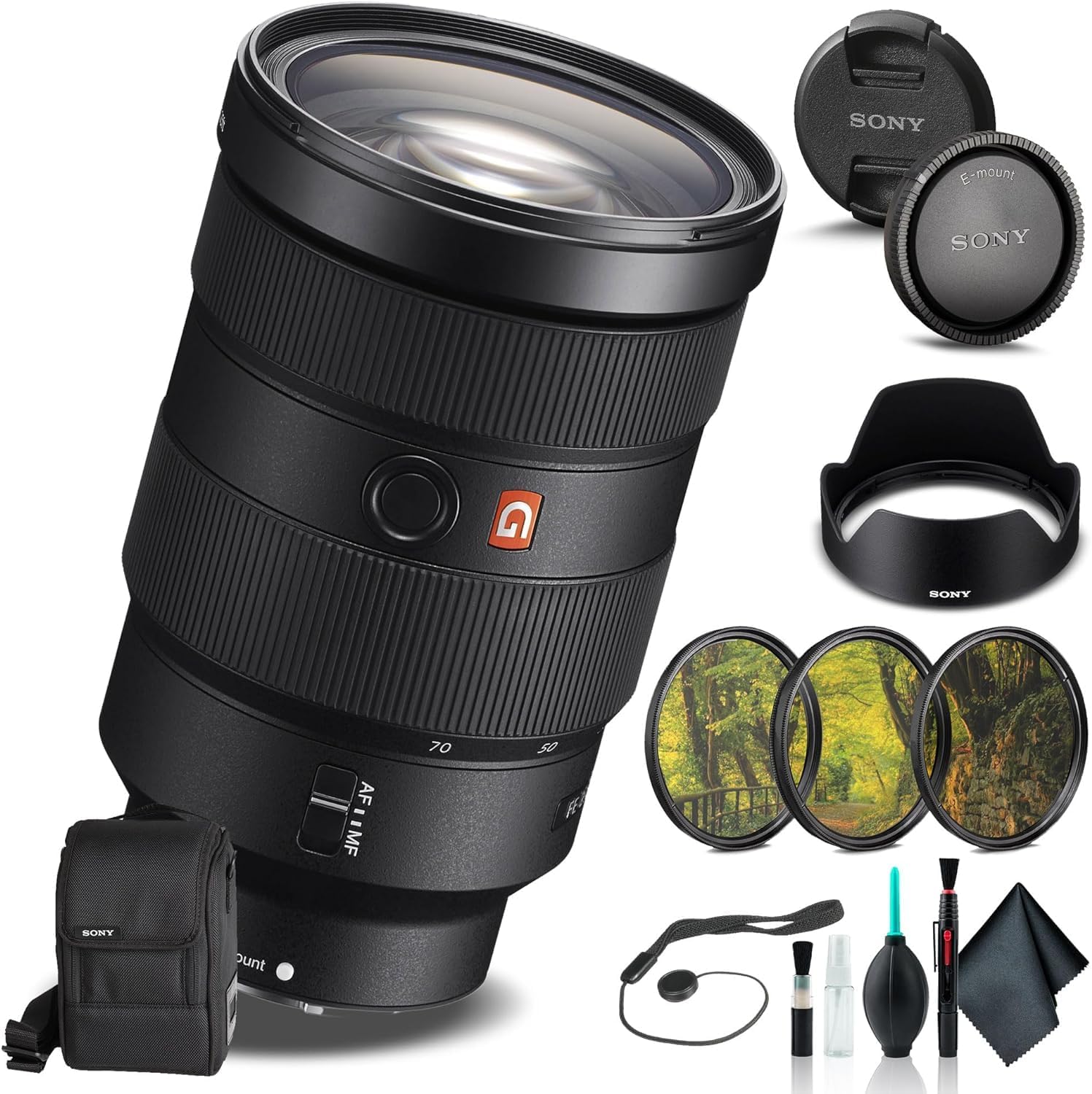 Amazon.com : Sony FE 24-70mm f/2.8 GM Lens SEL2470GM, Filter Kit, Cap ...