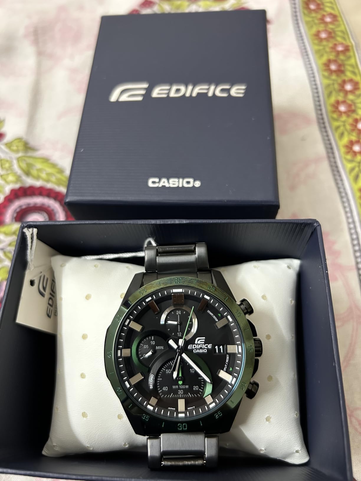 Casio Edifice EFR-571DC-1AVUDF Black Analog Dial Black Stainless Steel ...