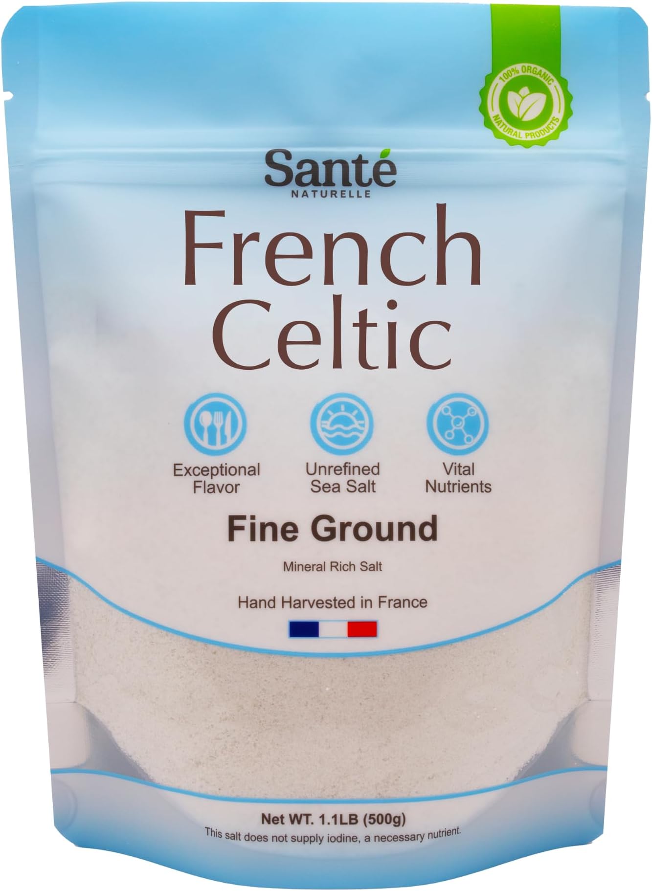 Amazon.com : Sante French Sea Salt Fine Ground - 1.1lb (18oz) Unrefined ...