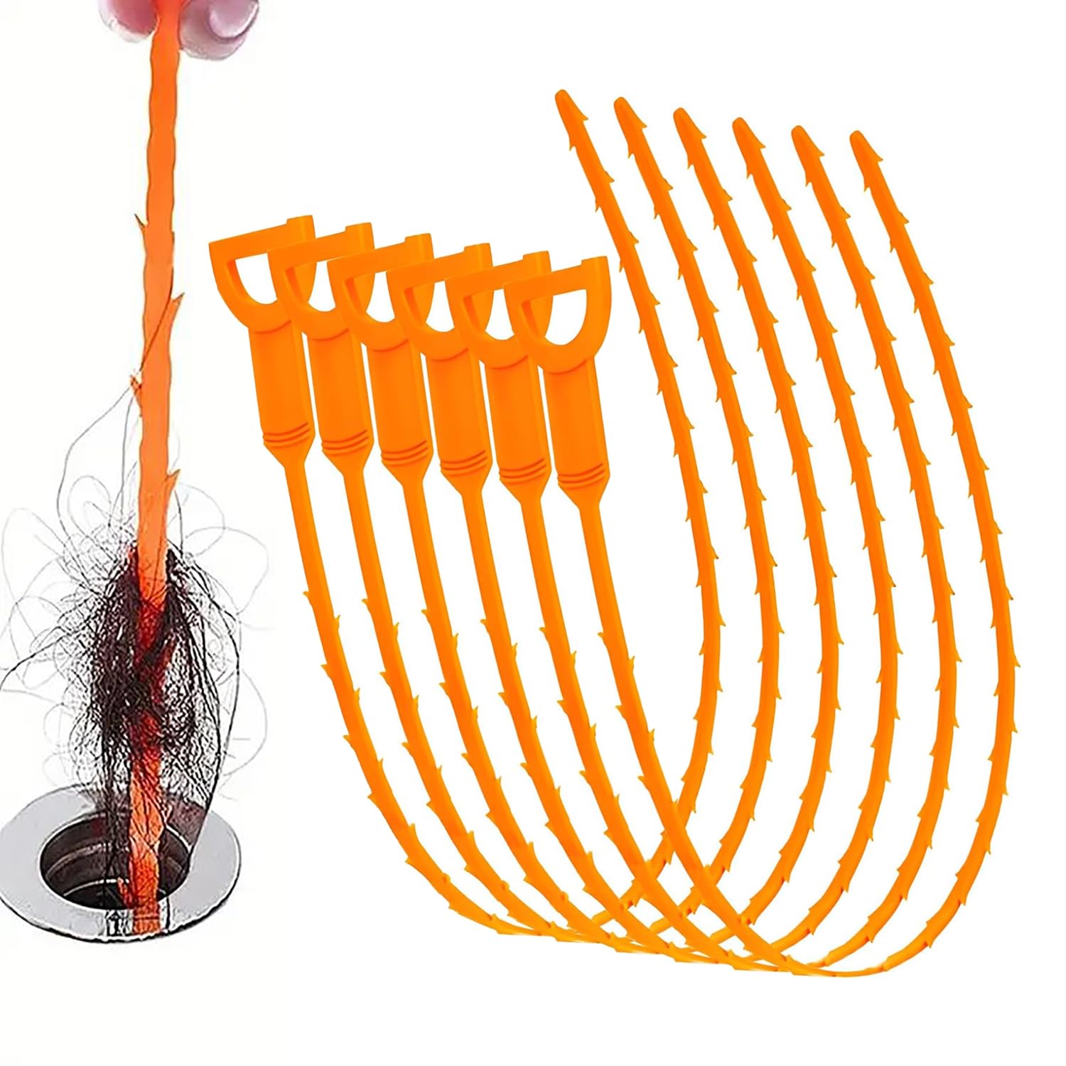 6 Pcs Drain Snake Clog Remover: Speetop 25 Inch Hair Clog Auger ...