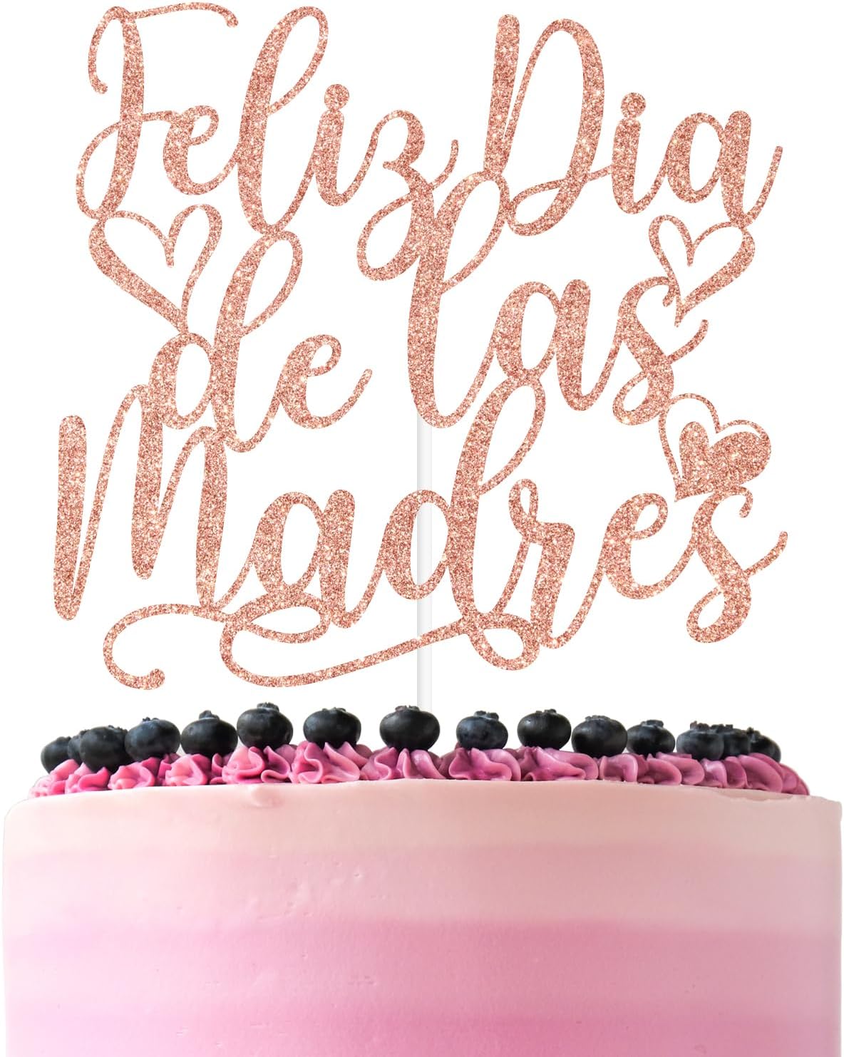 Amazon.com: Rose Gold Glitter Feliz Dia De Las Madres Cake Topper ...