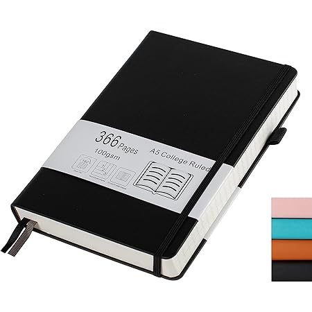 Amazon.com : Thick College Ruled Notebook with 366 Numbered Pages, A5 ...