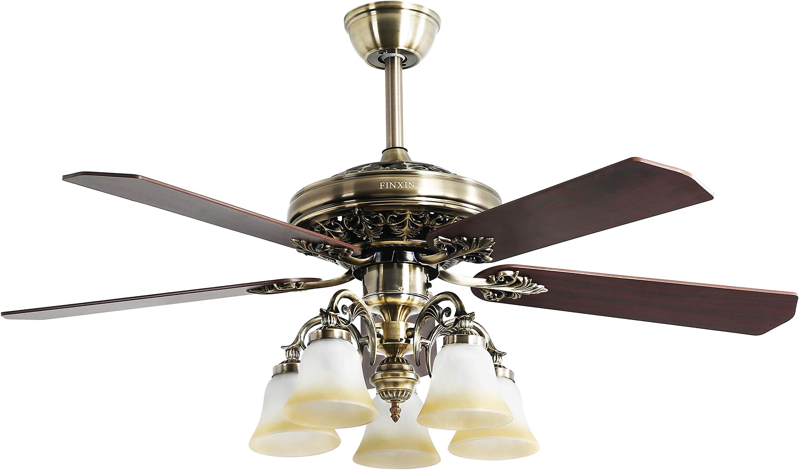 Edvivi 52 in Indoor Champagne Silver Reversible Ceiling Fan with Remote ...