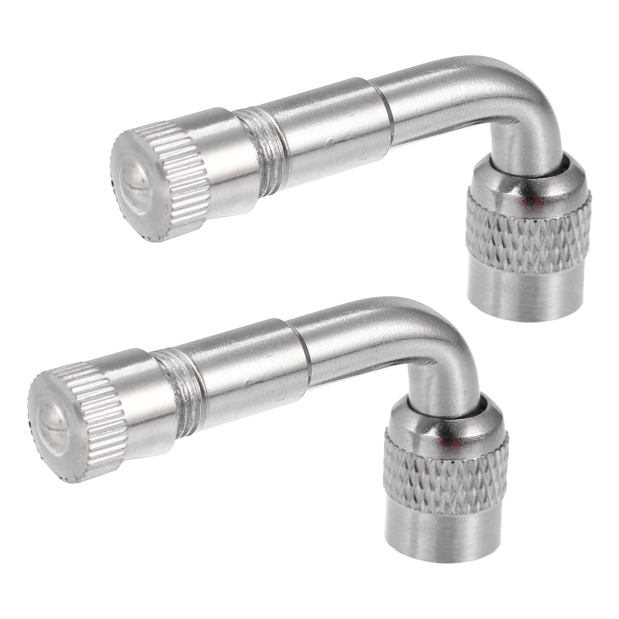 Amazon.com: X AUTOHAUX 2Pcs Copper Nickel Plated Tyre Valve Extension ...