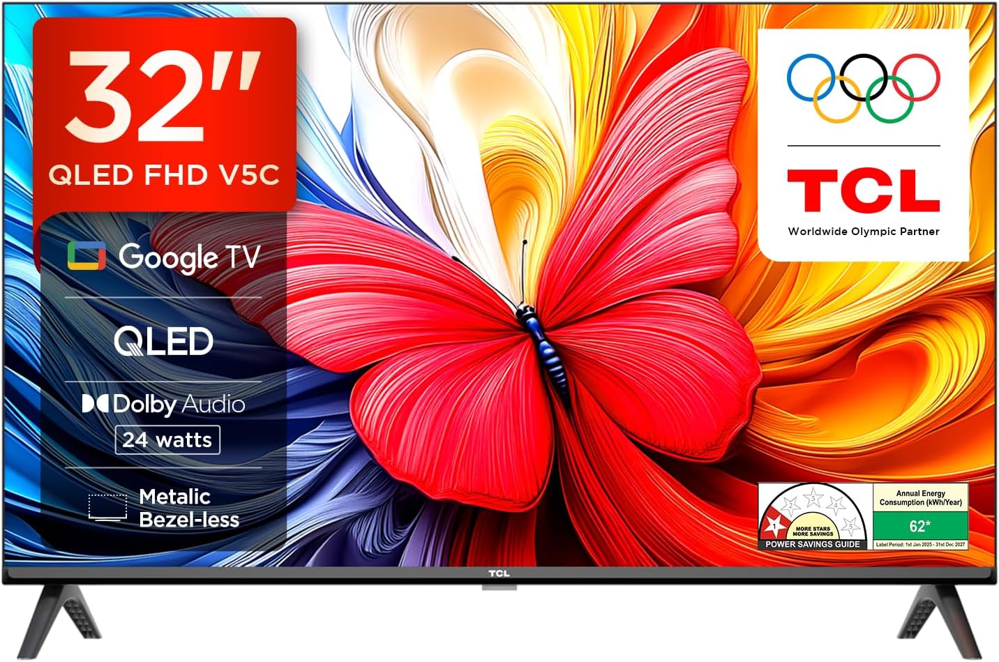 TCL 80 cms (32 inches) V5C Series Full HD Smart QLED Google TV 32V5C : Amazon.in: Electronics