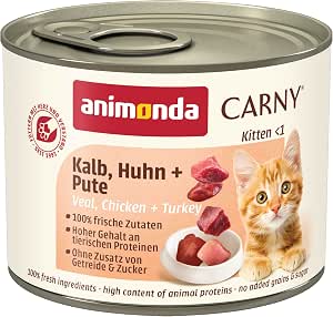 Carny Wet Cat Food Kitten Calf + Chicken + Turkey (12 x 200 g) Wet Cat ...