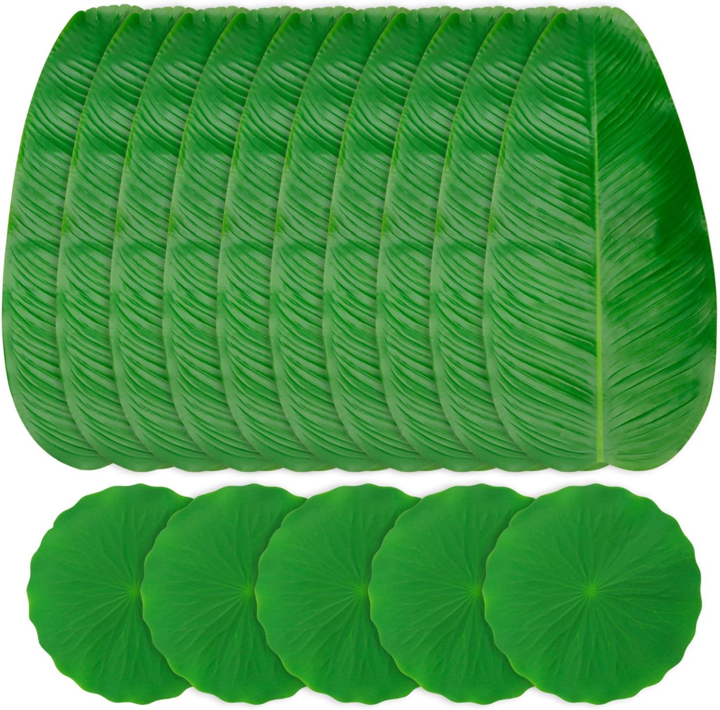 Amazon.com: UOIENRT 15Pcs Artificial Banana Leaves, Artificial Tropical ...