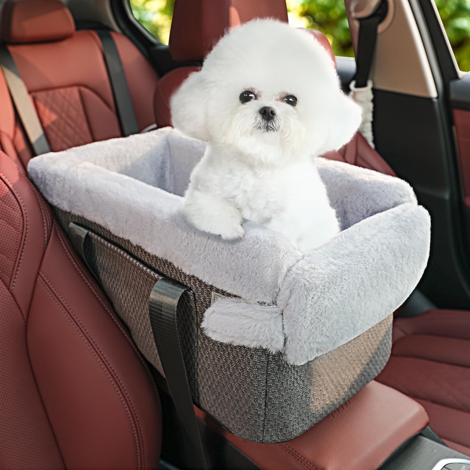 Amazon.com : Center Console Dog Car Seat,More Stable Armrest Pet Car ...