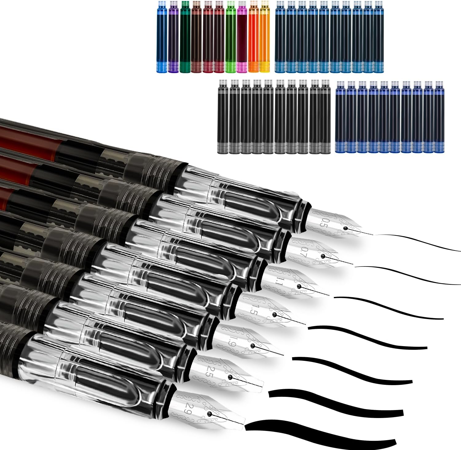 Amazon.com : Calligraphy Set, 7 Pcs Fountain Pen with Different ...