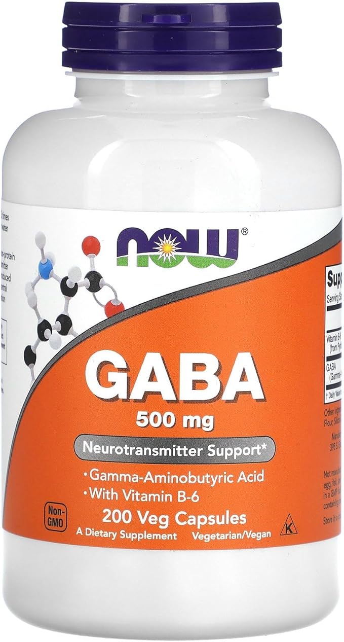 Amazon.com: NOW Supplements, GABA (Gamma-Aminobutyric Acid) 500 mg + B ...