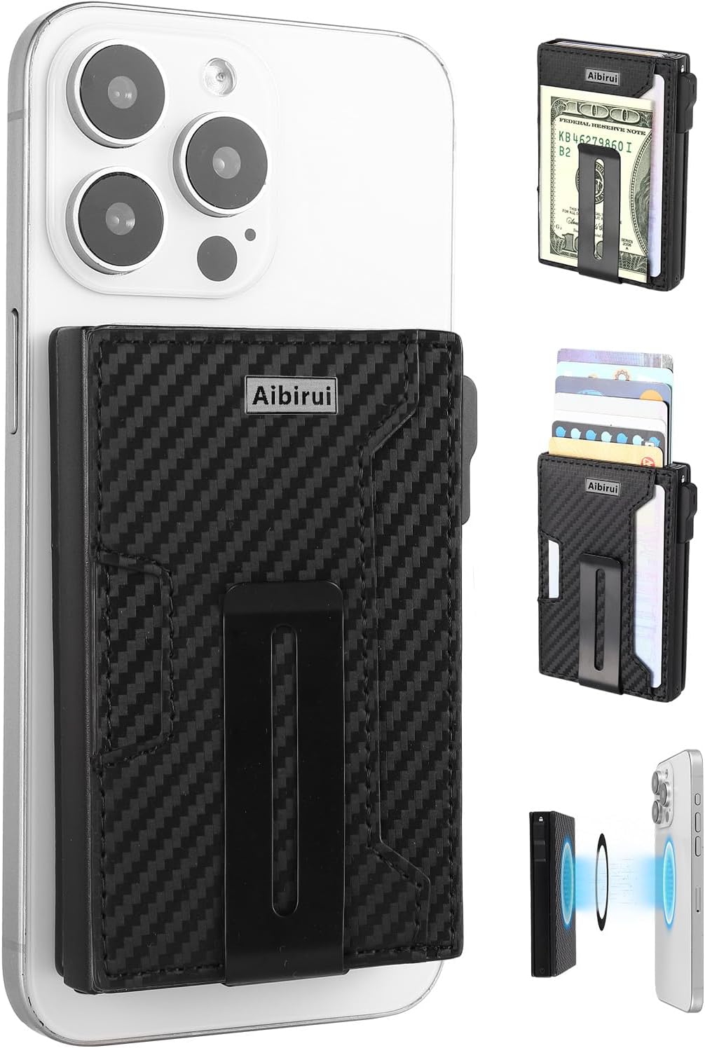 Amazon.com: Aibirui Magsafe Wallet for Men,Magnetic Pop Up Wallets for ...