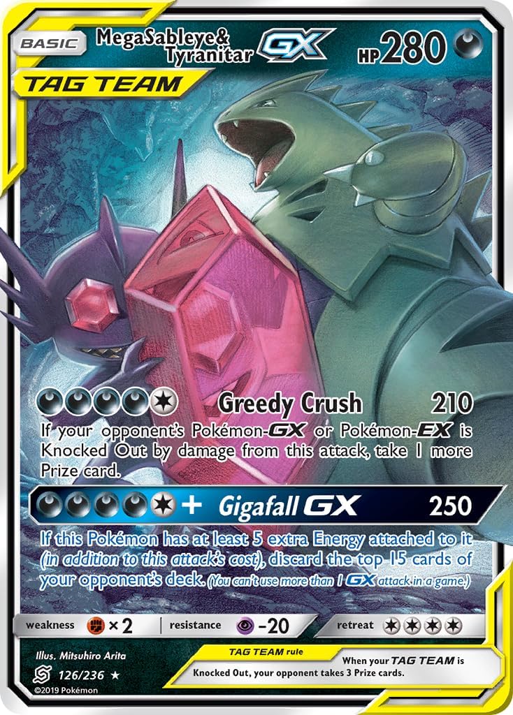 Amazon.com: Pokemon - Mega Sableye & Tyranitar GX 126/236 - Unified ...