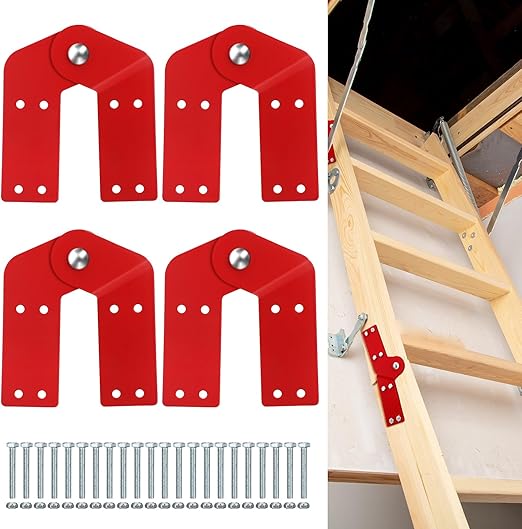 Tandefio 4 Pcs Attic Ladder Hinge Replacement Kit Herringbone Ladder ...