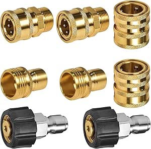 Amazon.com: LadyRosian Pressure Washer Adapter Set Quick Disconnect Kit M22 Swivel to 3/8 Inch ...
