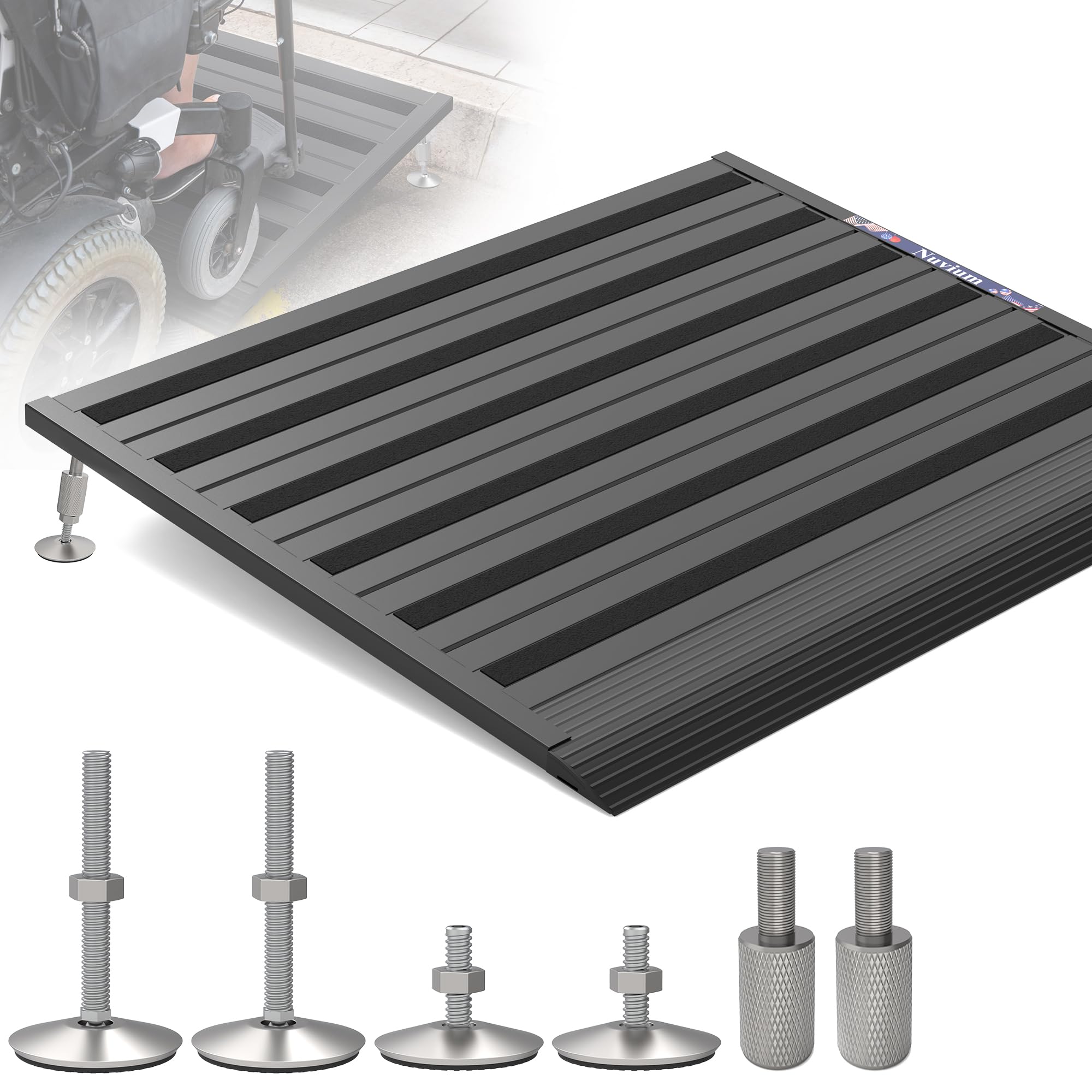 Buy Threshold Ramp for Doorways, Adjustable Height 2.6"-7.3" Aluminum ...