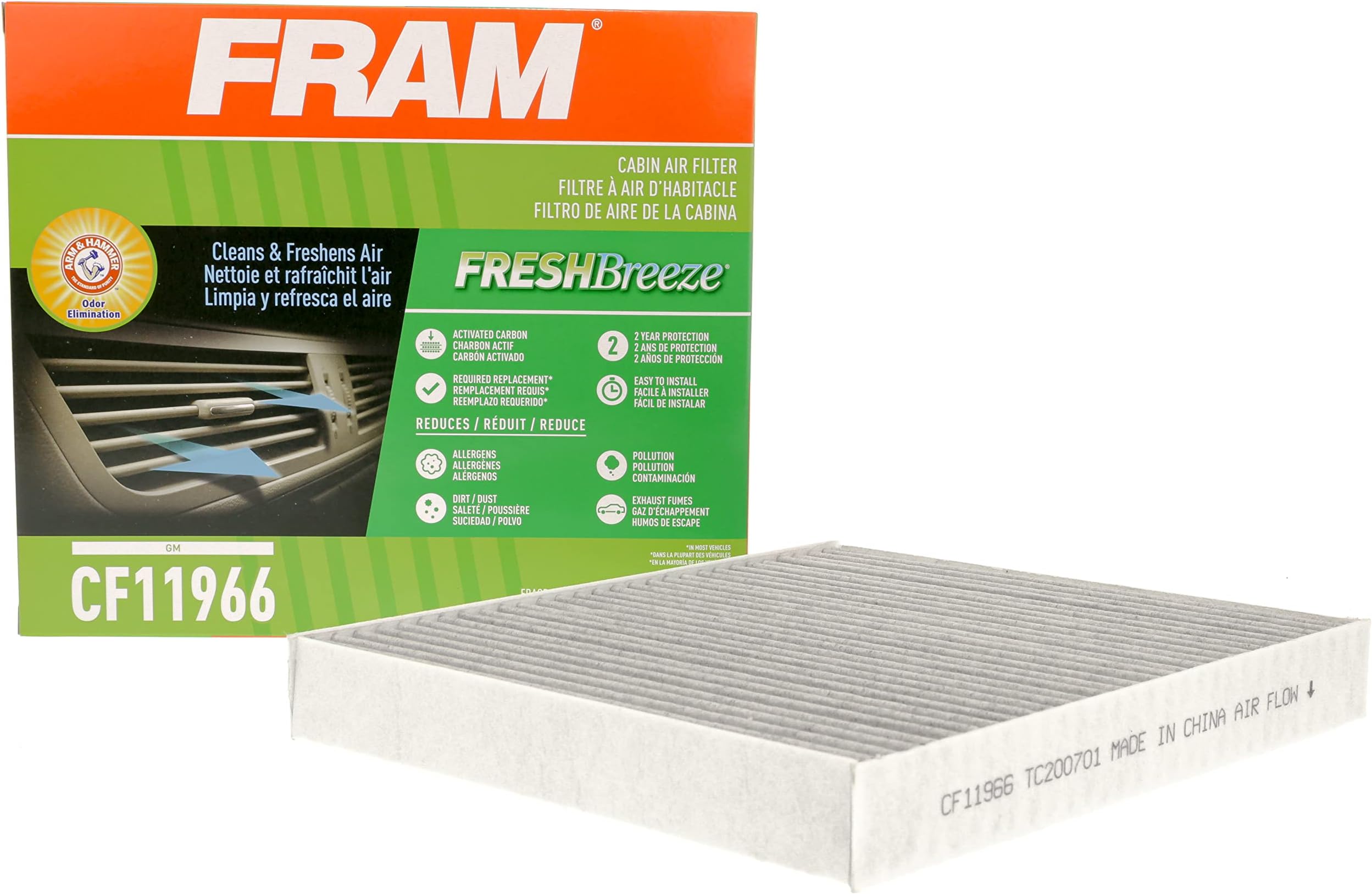 FRAM Fresh Breeze Cabin Air Filter with Arm & Hammer Baking Soda ...
