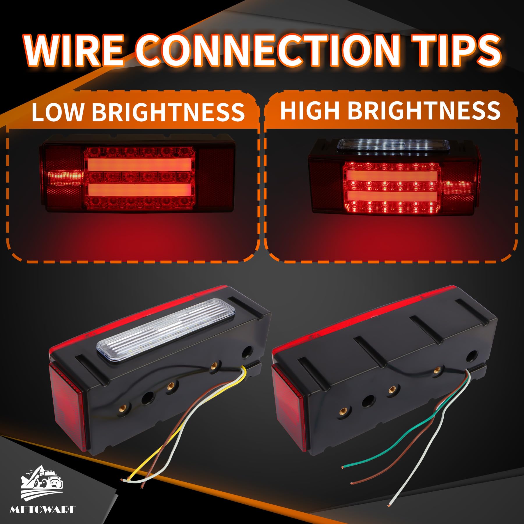 Snapklik.com : 12V Submersible LED Trailer Lights Kit, Rectangular ...