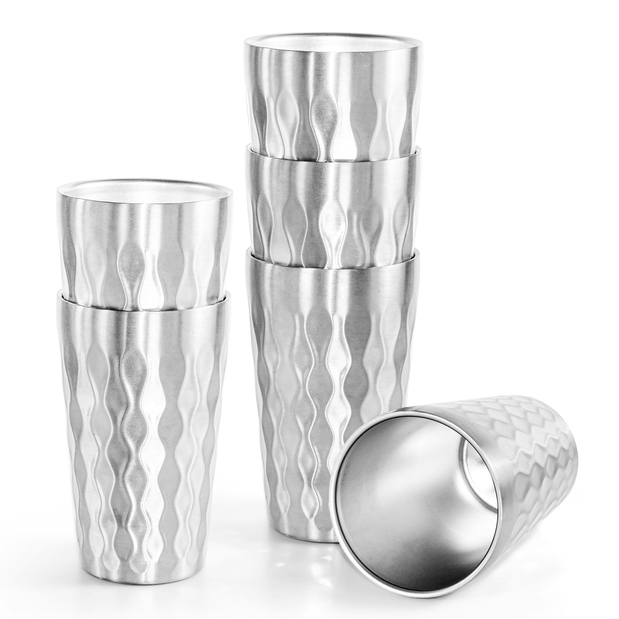 Amazon.com | AGH 6 Pack Stainless Steel Cups for Kids, Metal Cups 12oz ...