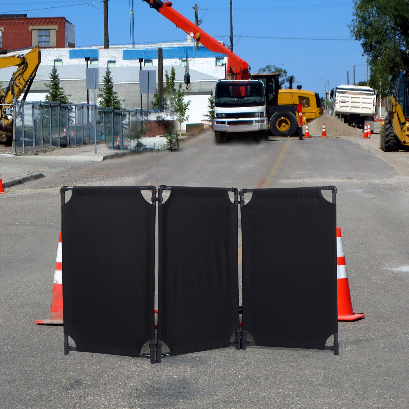 Snapklik.com : Kanayu 12 Panels Safety Barricade 5.8FT Caution Sign PVC ...