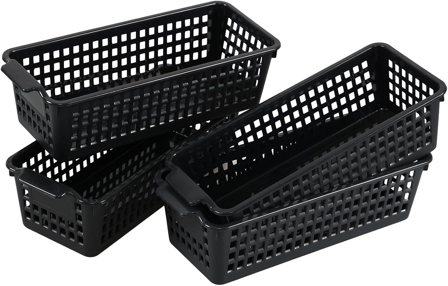 Amazon.com: Anbers Black Narrow Storage Baskets for Multi-use, Small ...