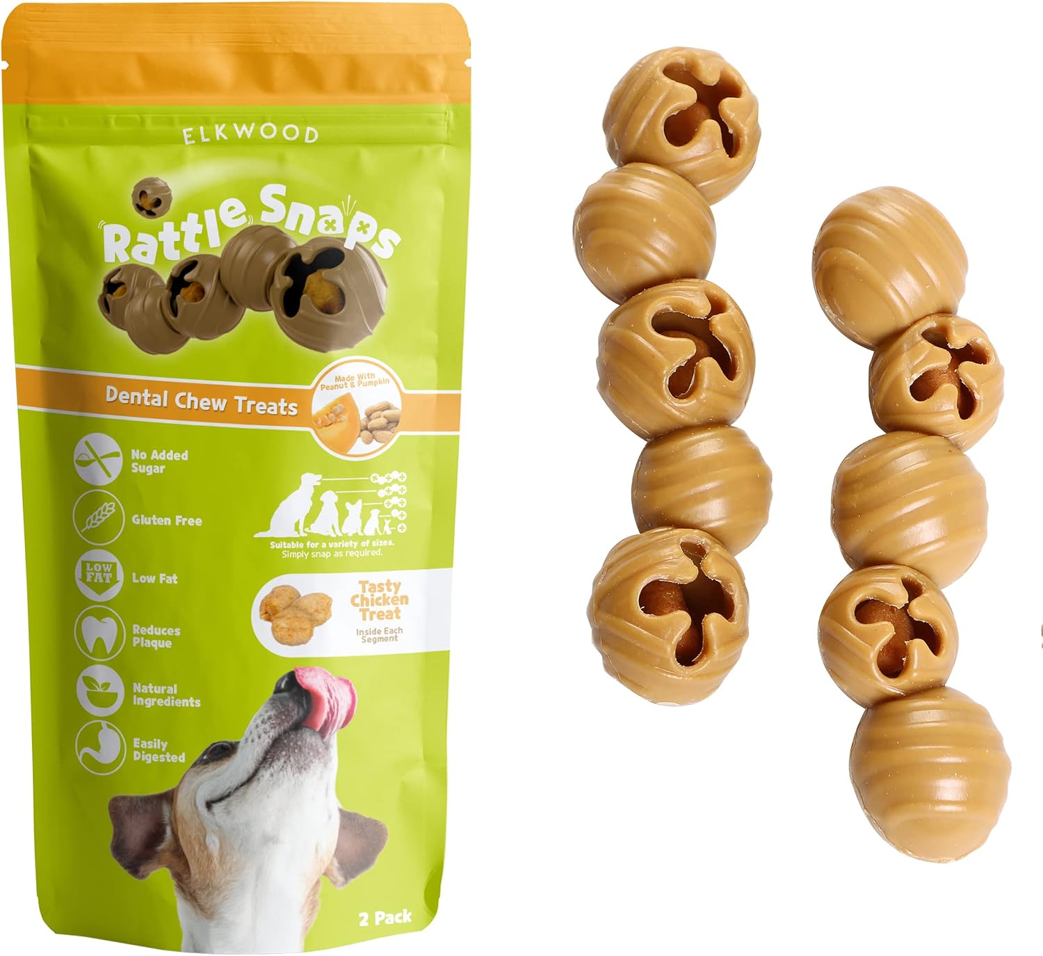 Elkwood Rattlesnaps Natural Dog Treats, Low Fat, High in Fibre Healthy ...