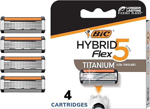BIC Flex 5 Titanium Men's 5 Blade Disposable Razor Refills, For a ...