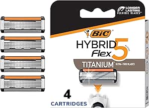 Smooth, comfortable shave with BIC Flex 5 Titanium razors.