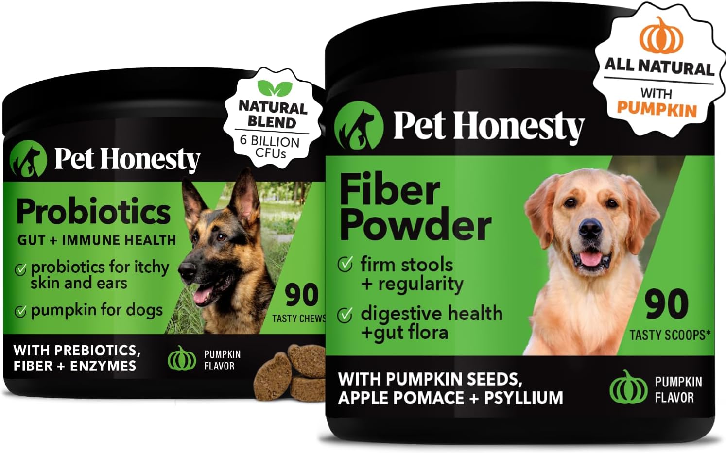 Amazon.com : Pet Honesty Probiotics & Pumpkin Fiber Powder Bundle: Dog ...