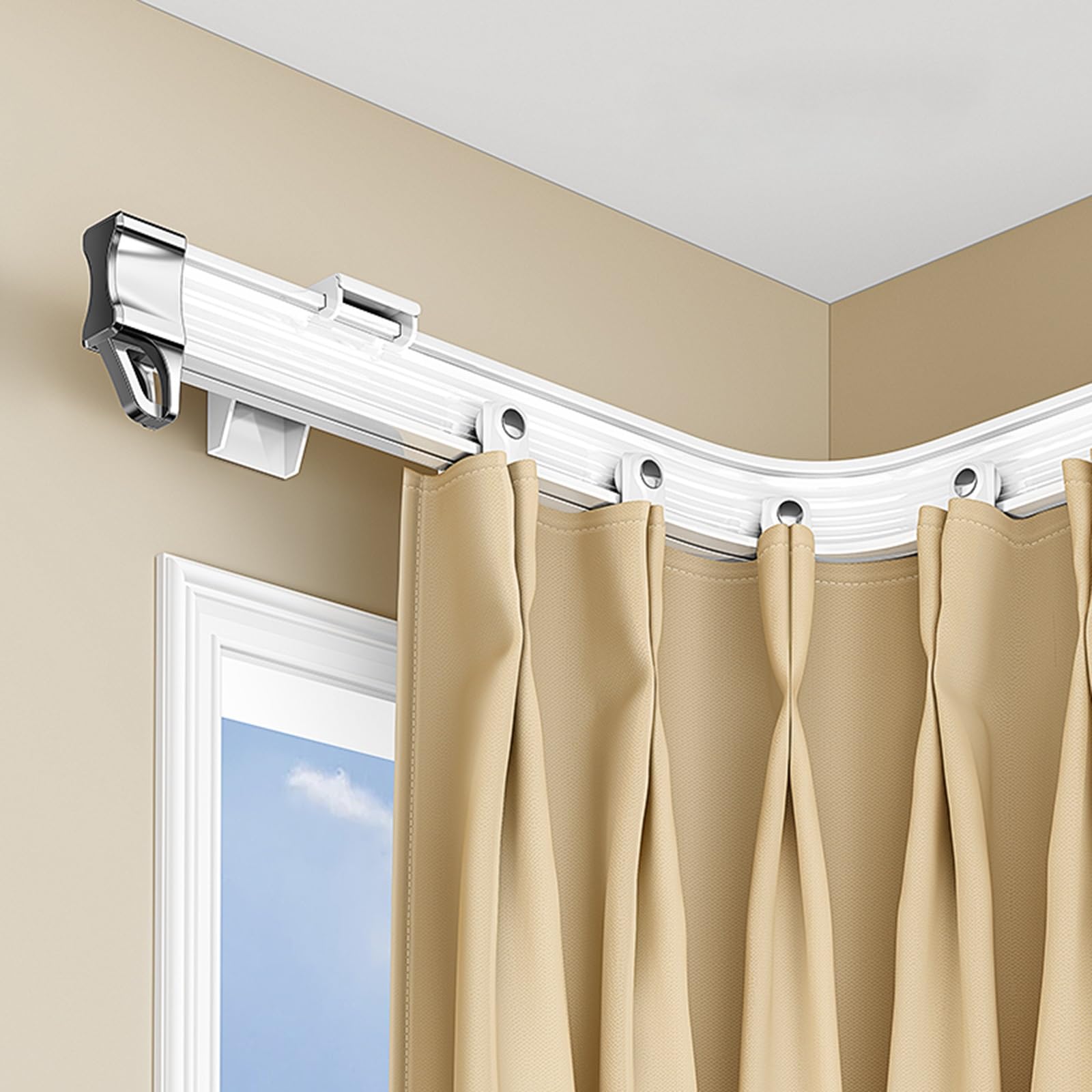 Curtains For Living Room Ceiling Curtain Track 6ft-16ft Adjustable ...