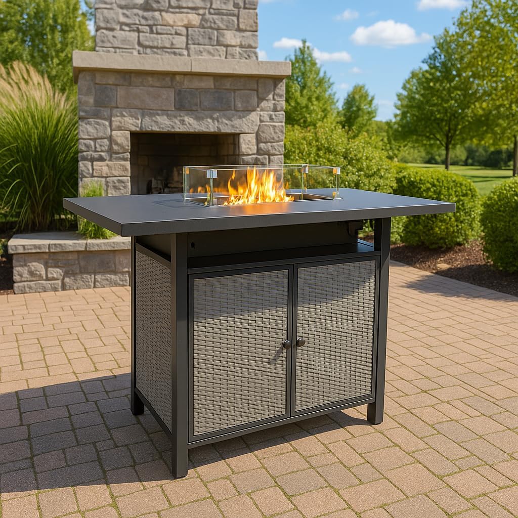 Amazon.com: Deko Living Propane Bartable Height Firetable - 55 Inch ...