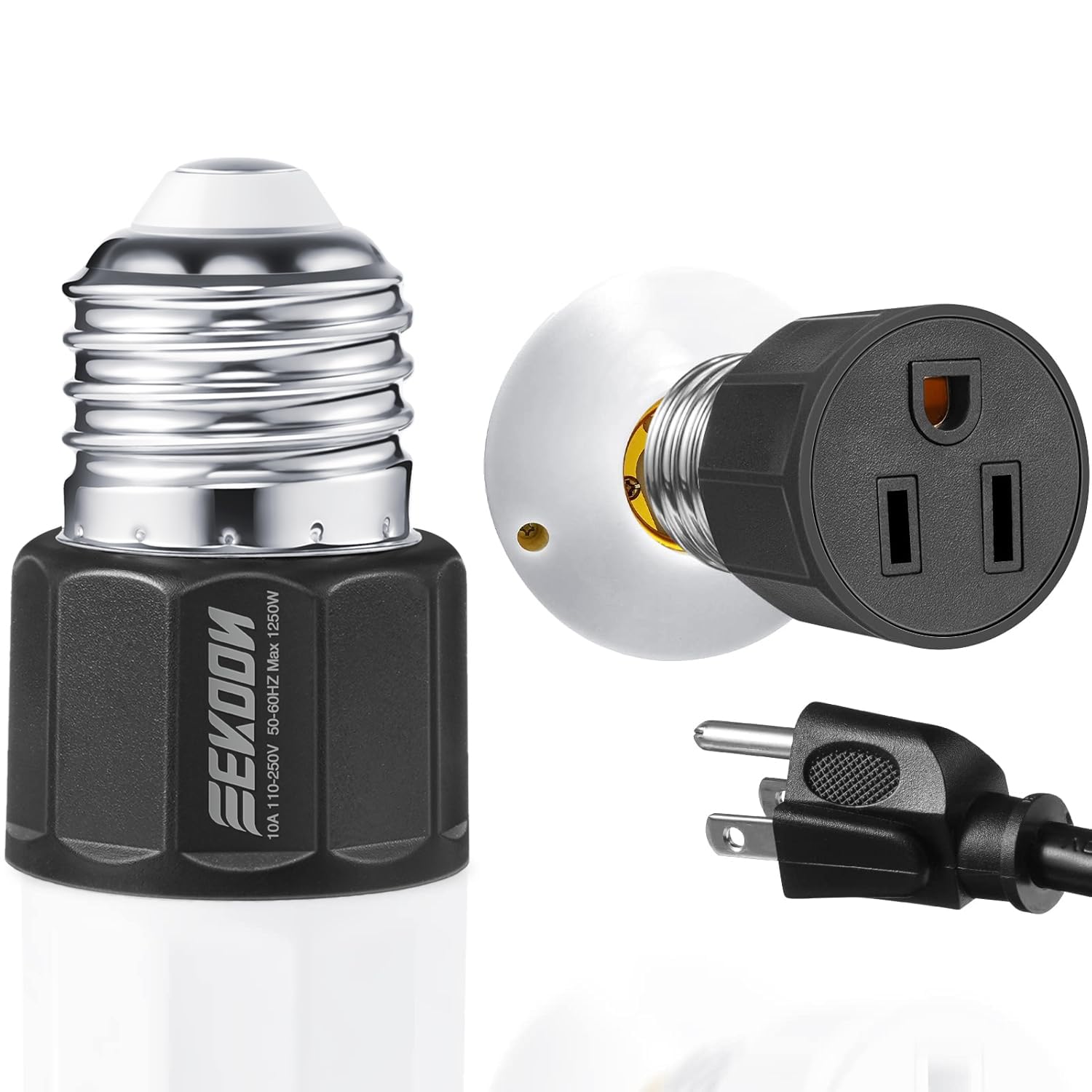 Snapklik.com : Feekoon 1 Pack 3 Prong Light Socket Outlet Adapter