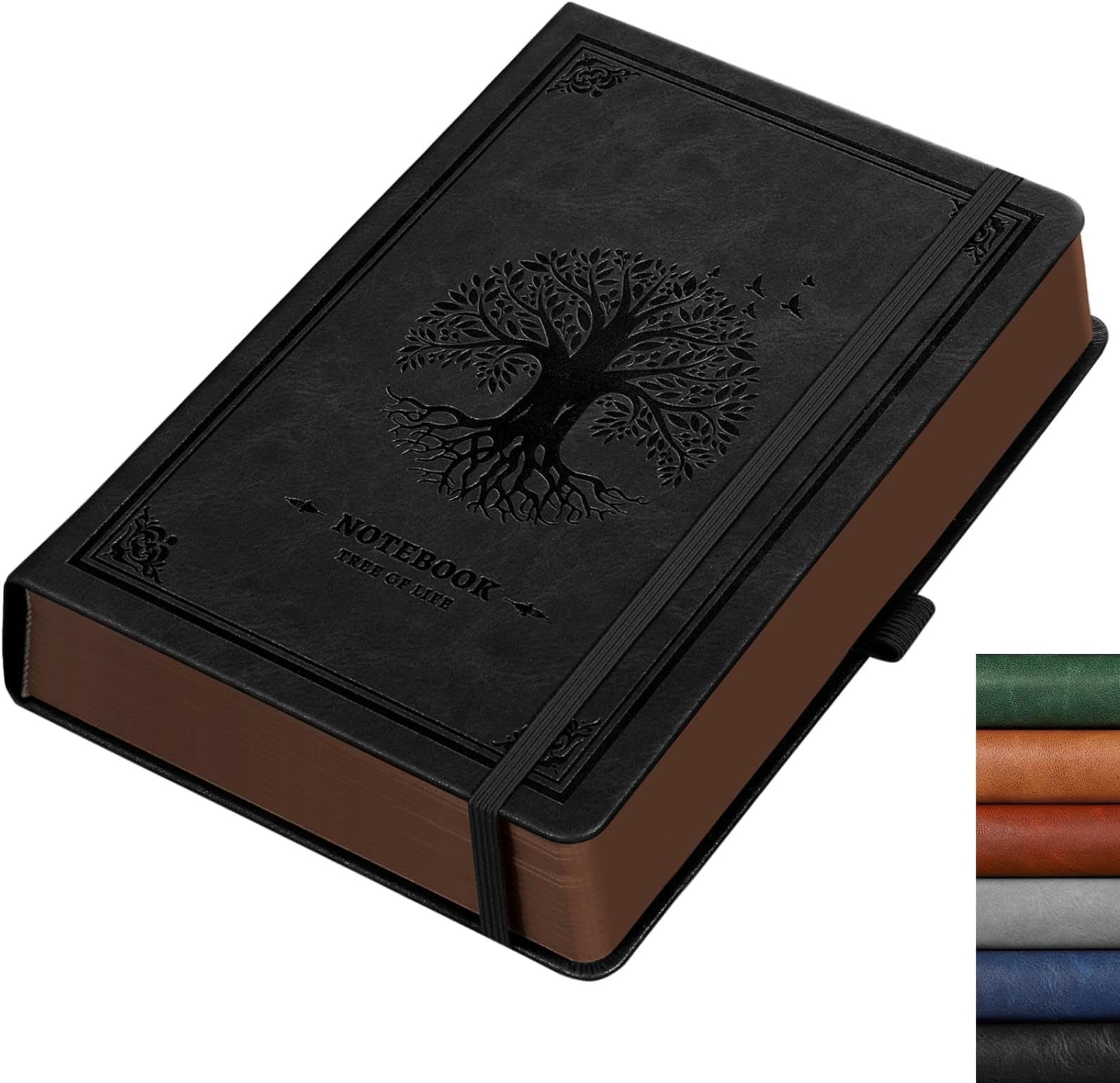 RETTACY A5 Blank Notebook, Hardcover Leather Plain Paper Notebook, 320 ...