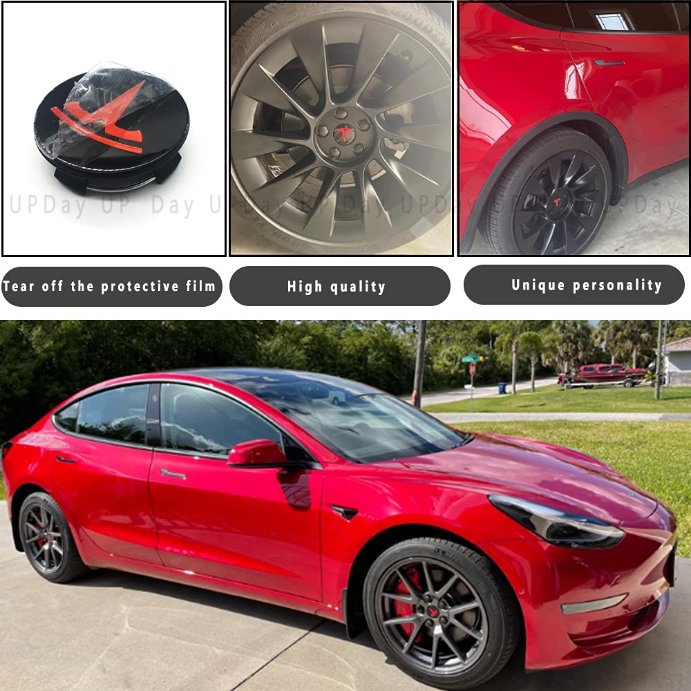 round Tesla Model 3, S&X Wheel Center Hub Caps Kit,Car Center Cap Lug ...