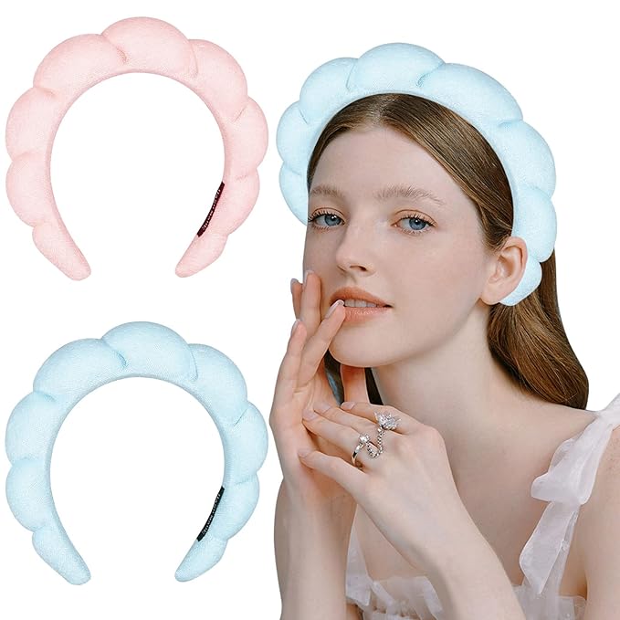 Amazon.com : 2Pcs Headband for Women, Sponge Spa Washing Face, Skincare ...